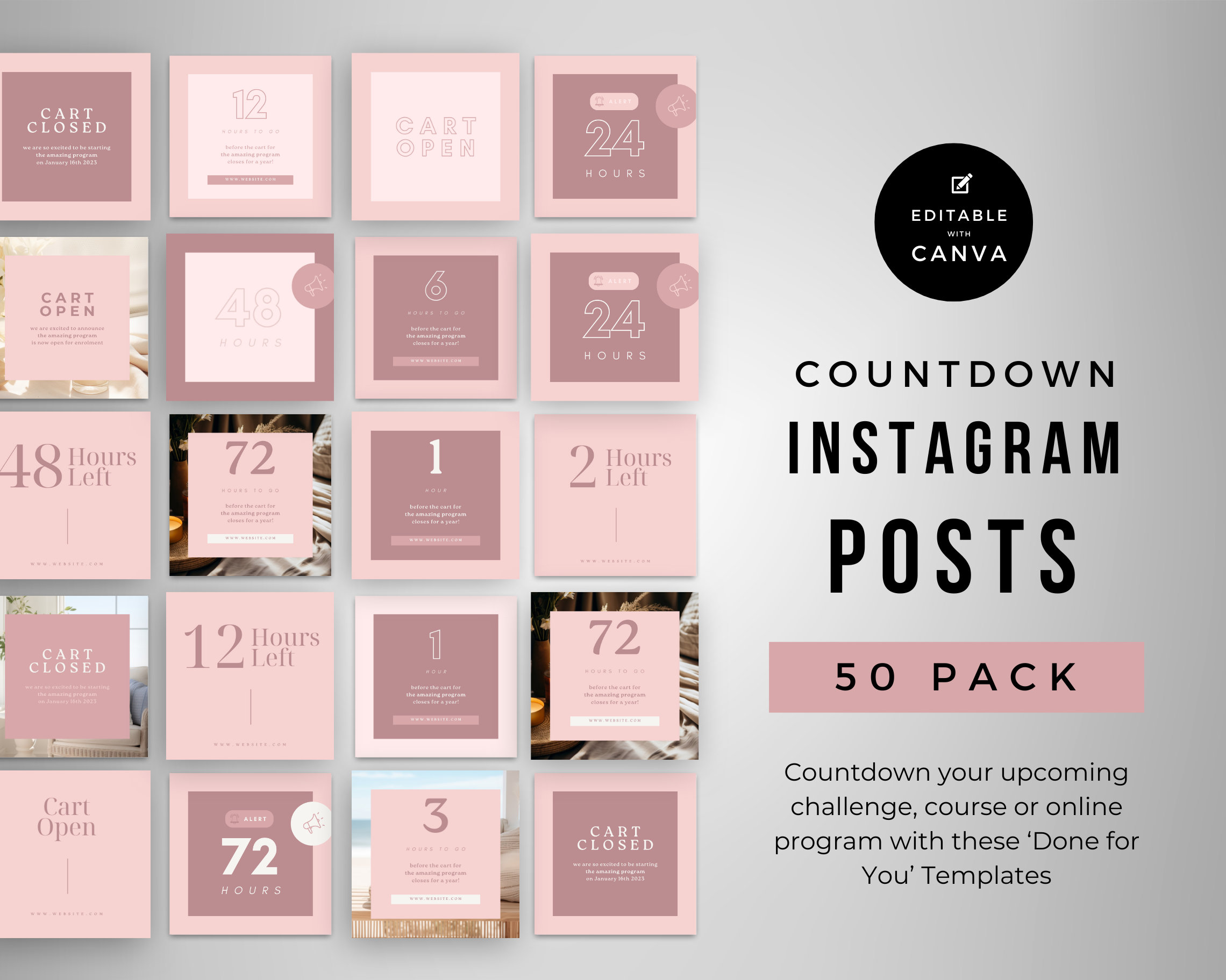 Countdown Posts Instagram Templates | INSTANT DOWNLOAD | Editable in ...