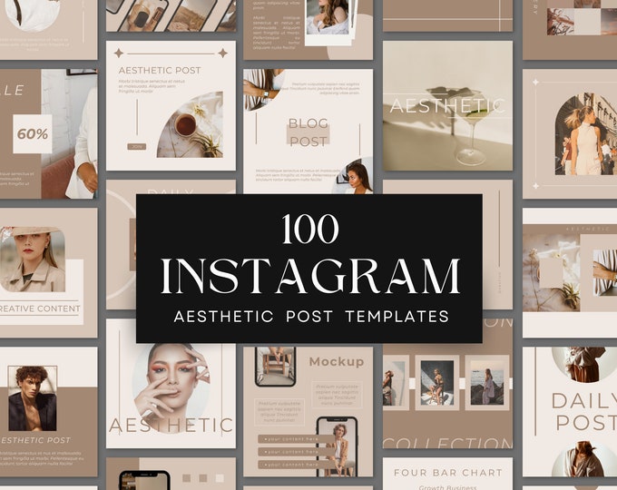Aesthetic Instagram Template Posts for Content Creator Aesthetic ...