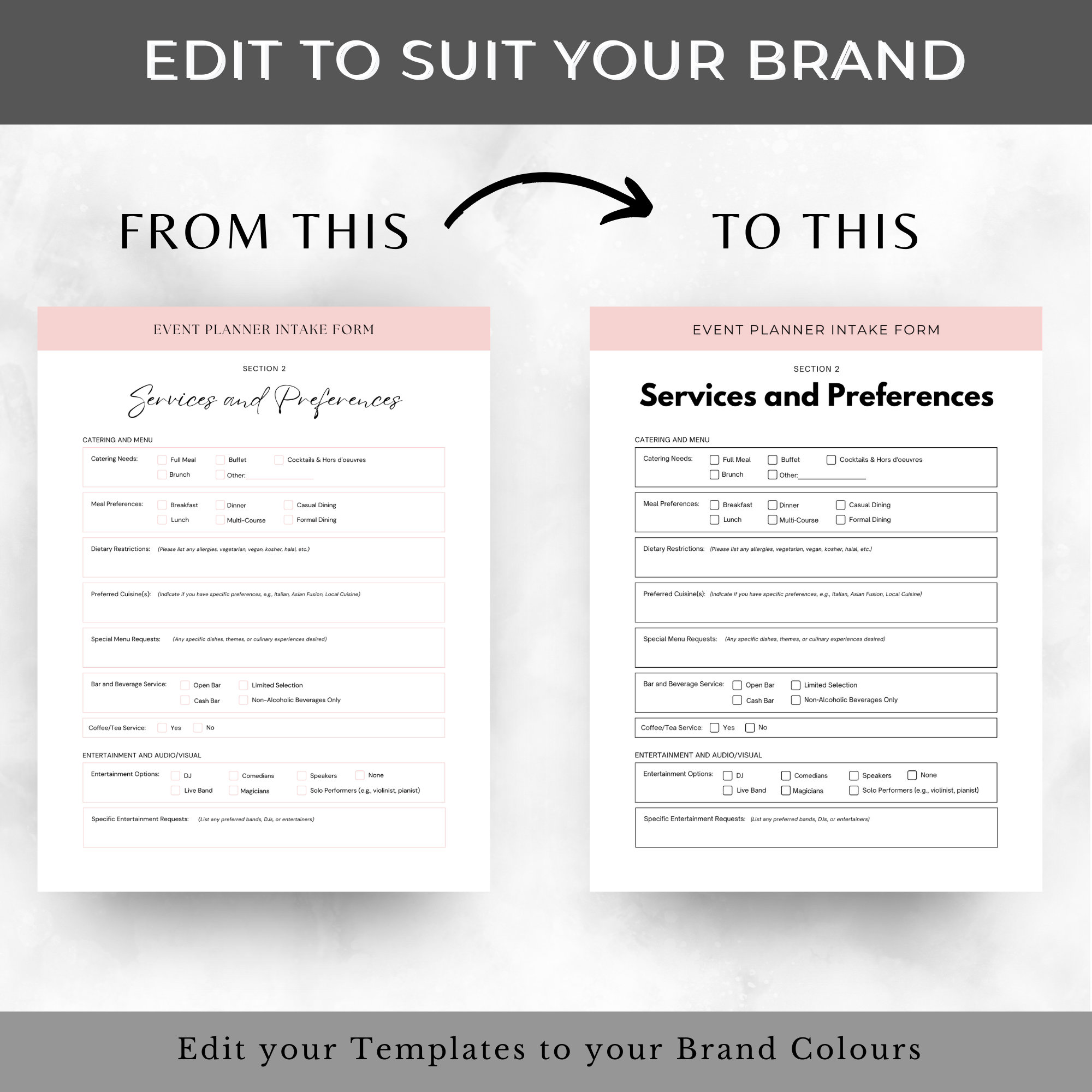 Event Planner Client Forms | Wedding Planner Contract | Event Planning ...