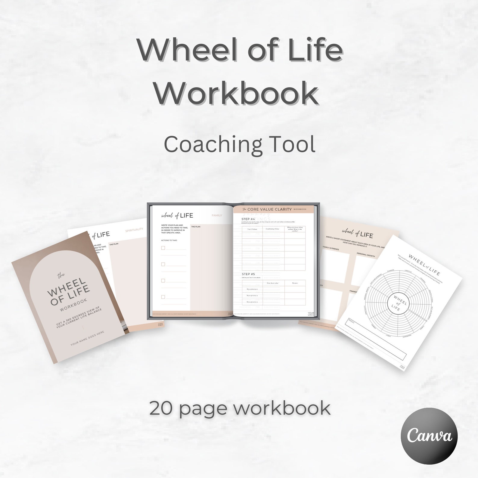 Wheel of Life Workbook, INSTANT DOWNLOAD, Coaching Worksheet, Workbook ...