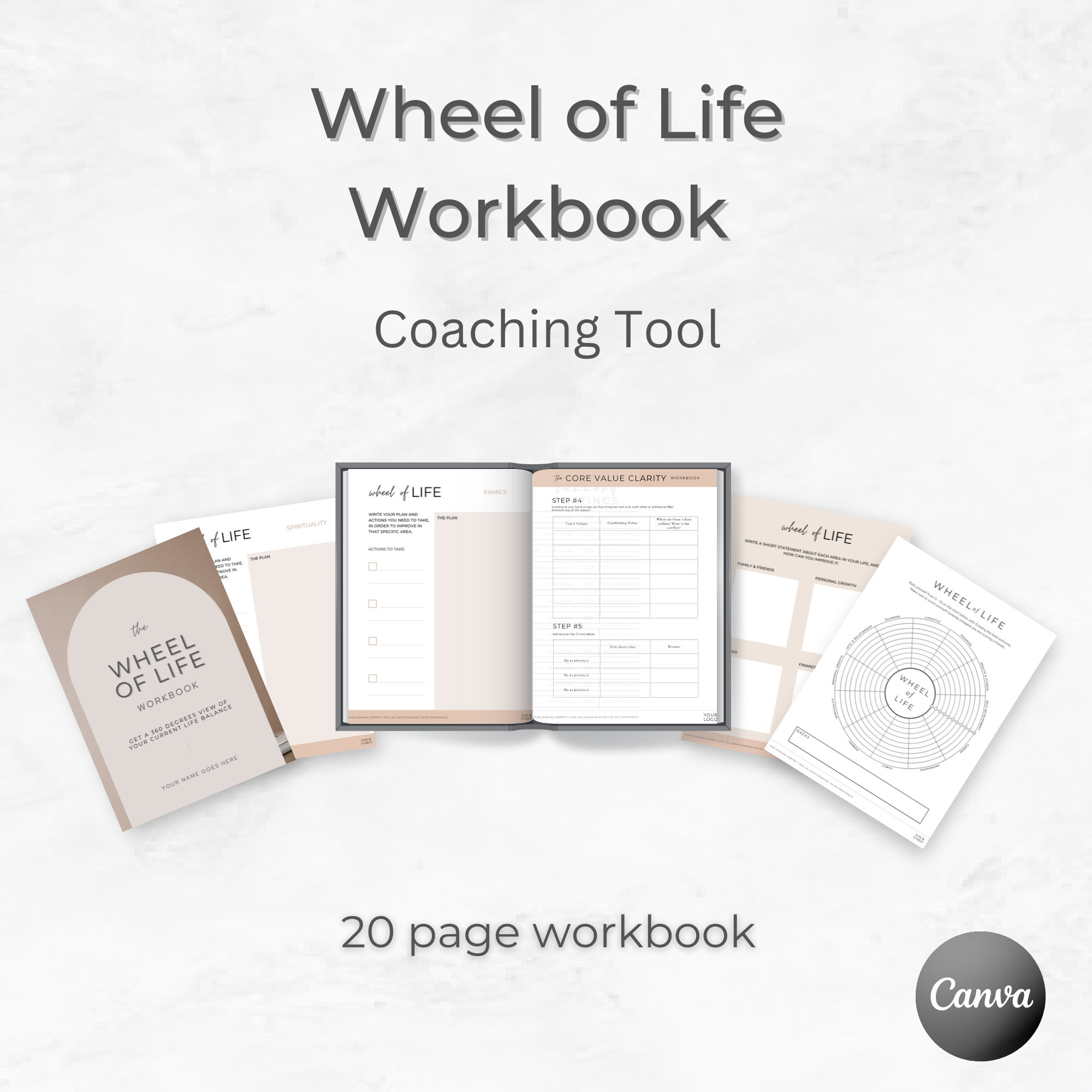 Wheel of Life Workbook, INSTANT DOWNLOAD, Coaching Worksheet, Workbook ...