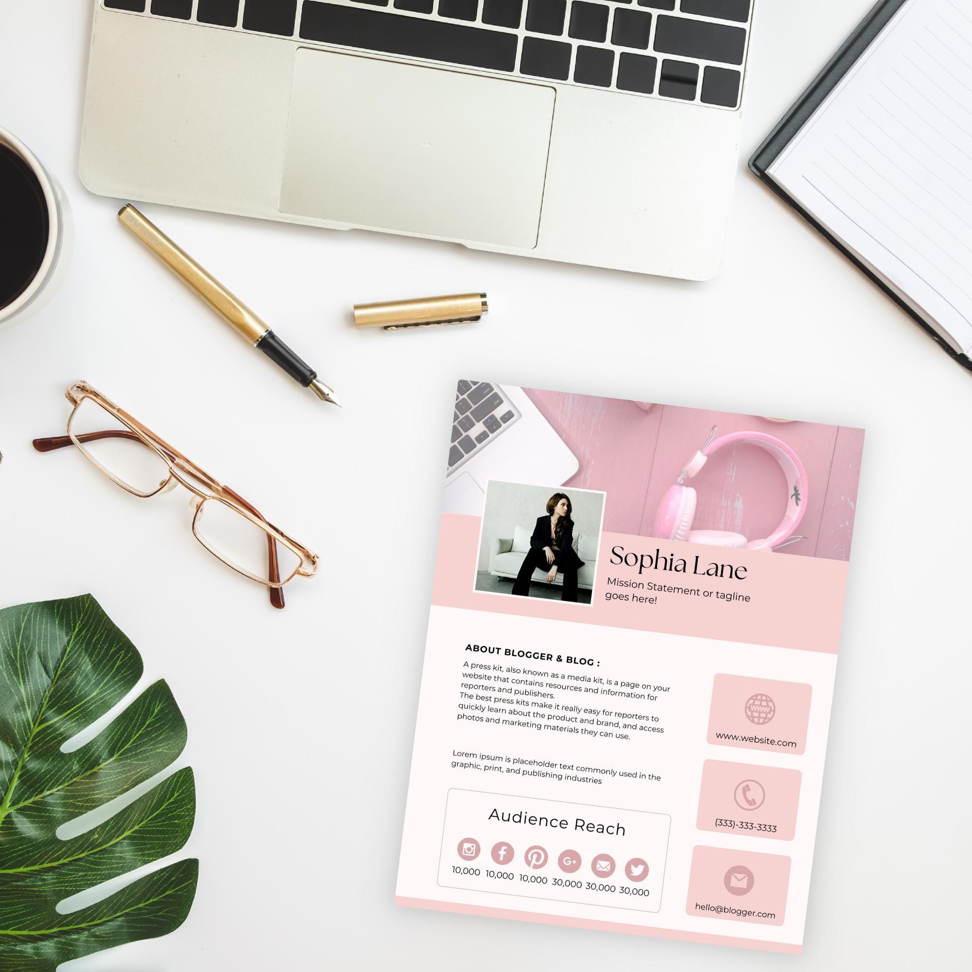 Media Kit Template for Influencers | Editable Canva Template ...