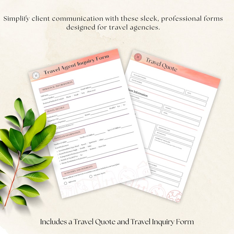 Travel Agent Questionnaire | INSTANT DOWNLOAD | Vacation Inquiry ...