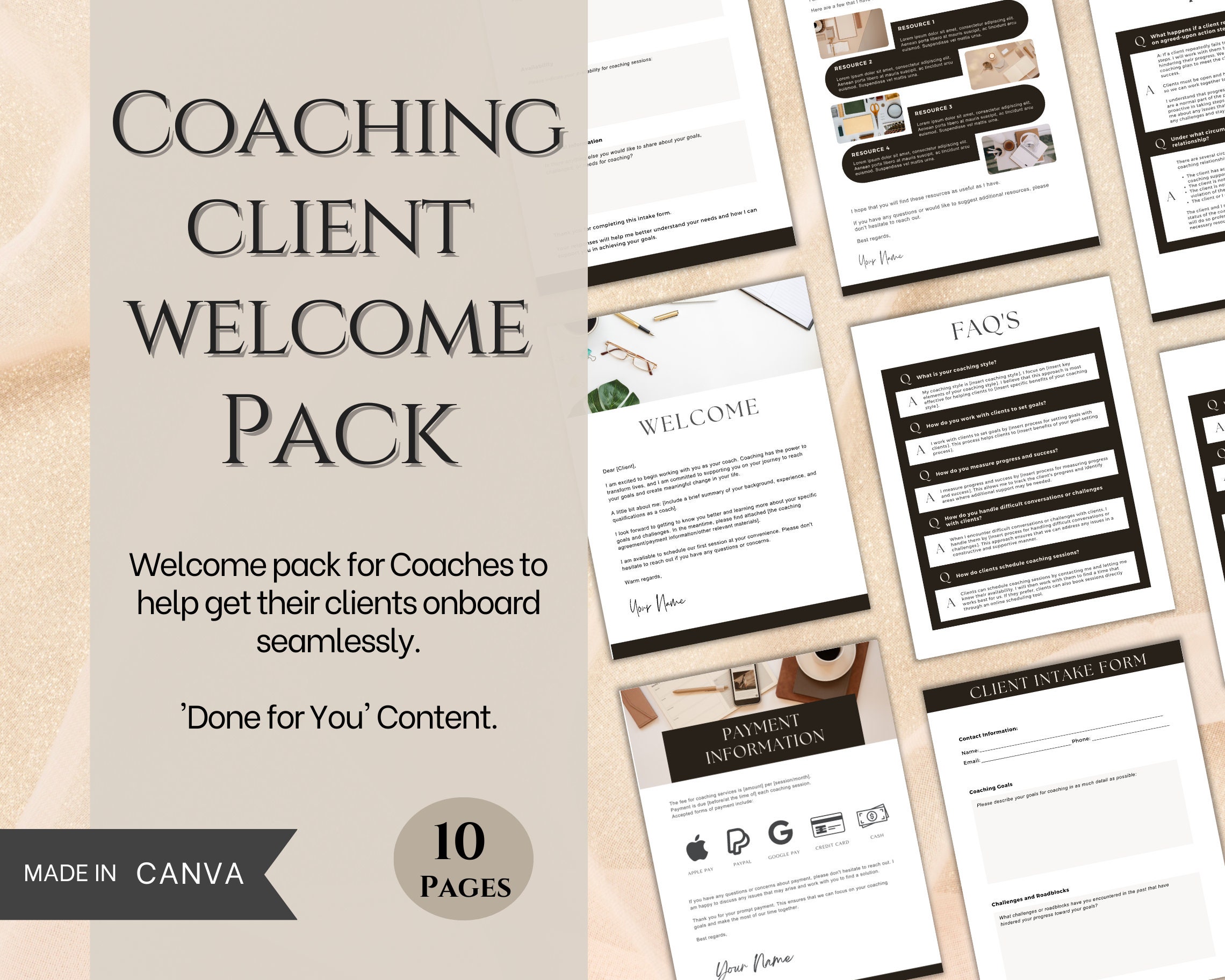 Coaching Welcome Pack | INSTANT DOWNLOAD | Intake Forms for Coaches ...