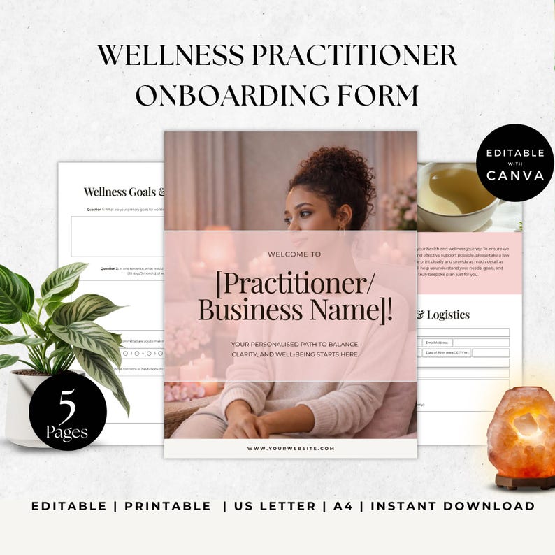 Client Intake Form for Health & Wellness Practitioners | Professional ...