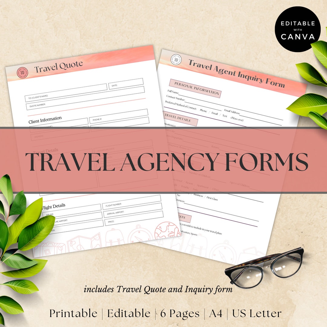 Travel Agent Questionnaire | INSTANT DOWNLOAD | Vacation Inquiry ...