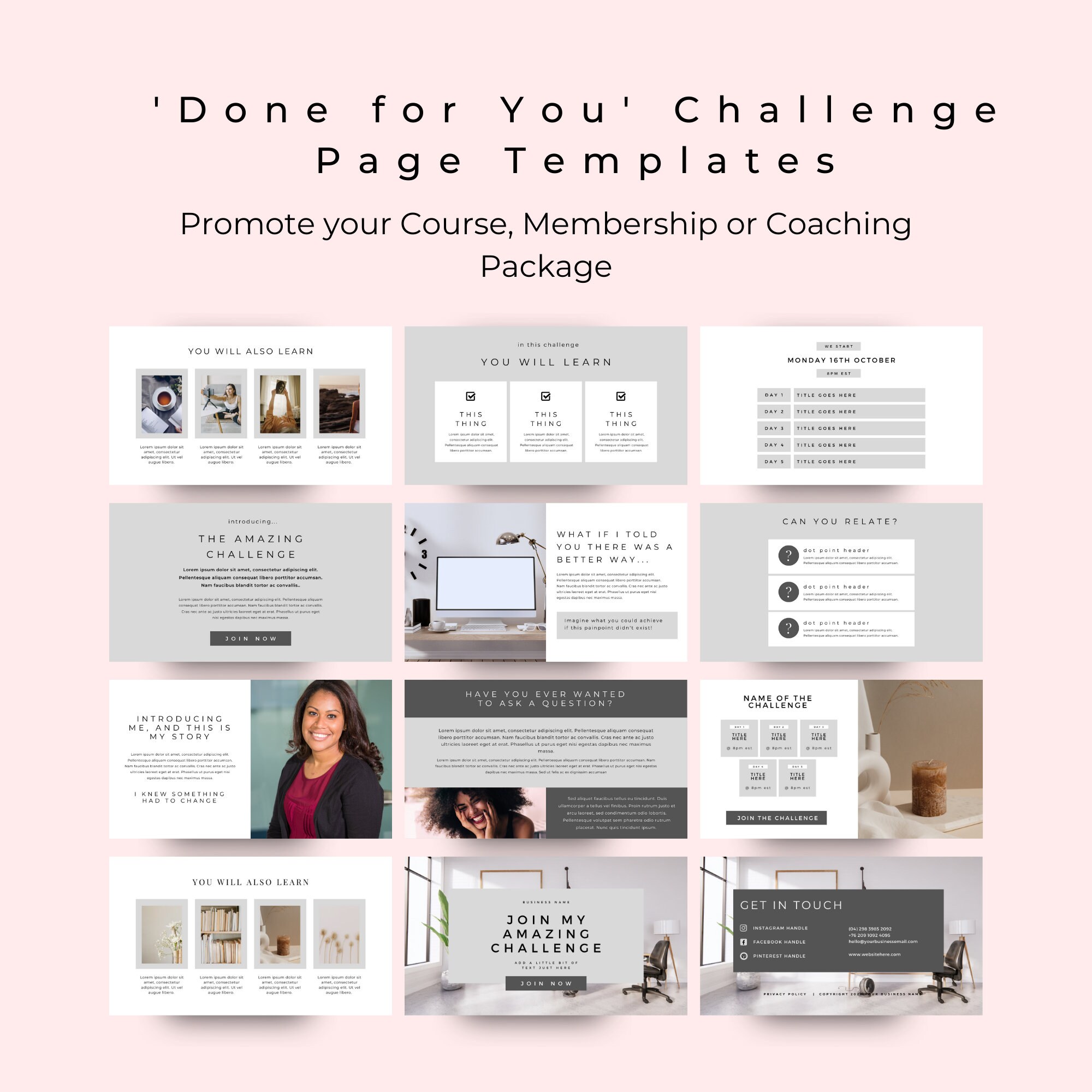 Challenge Promo Page, Instant Download, Canva Templates, Online ...