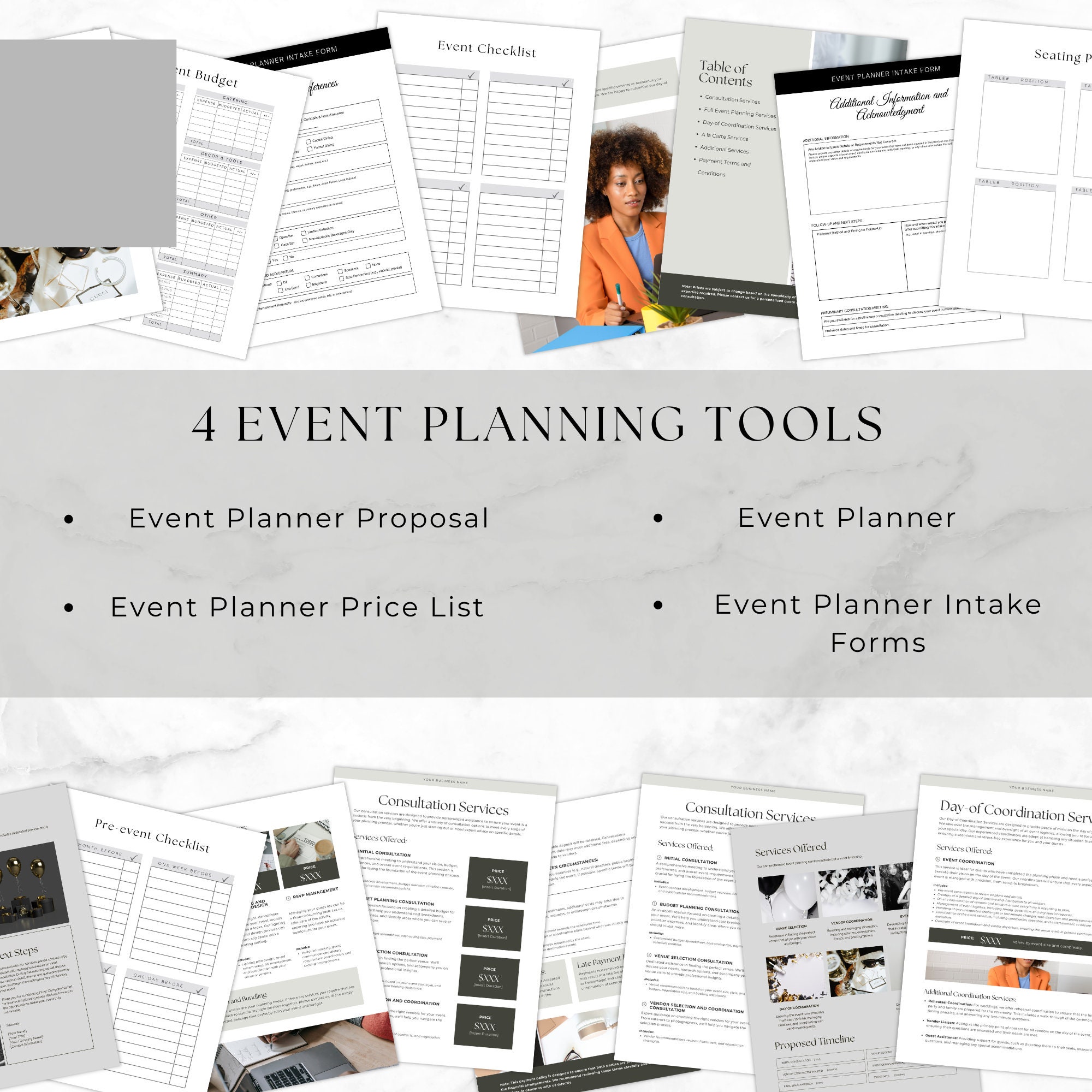Event Planner Bundle Editable Canva Templates Party Planning Checklist ...