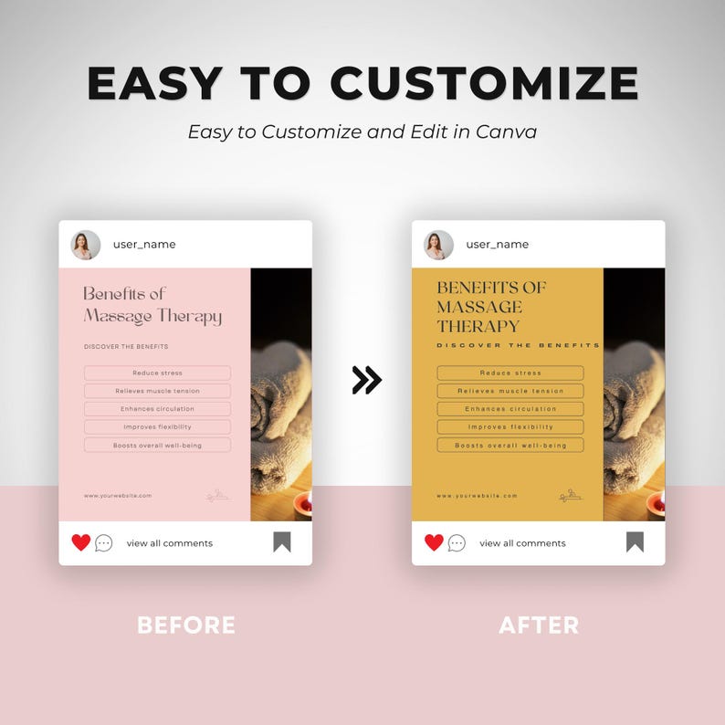 Editable Massage Therapy Posts | Instagram Templates | Spa Marketing ...