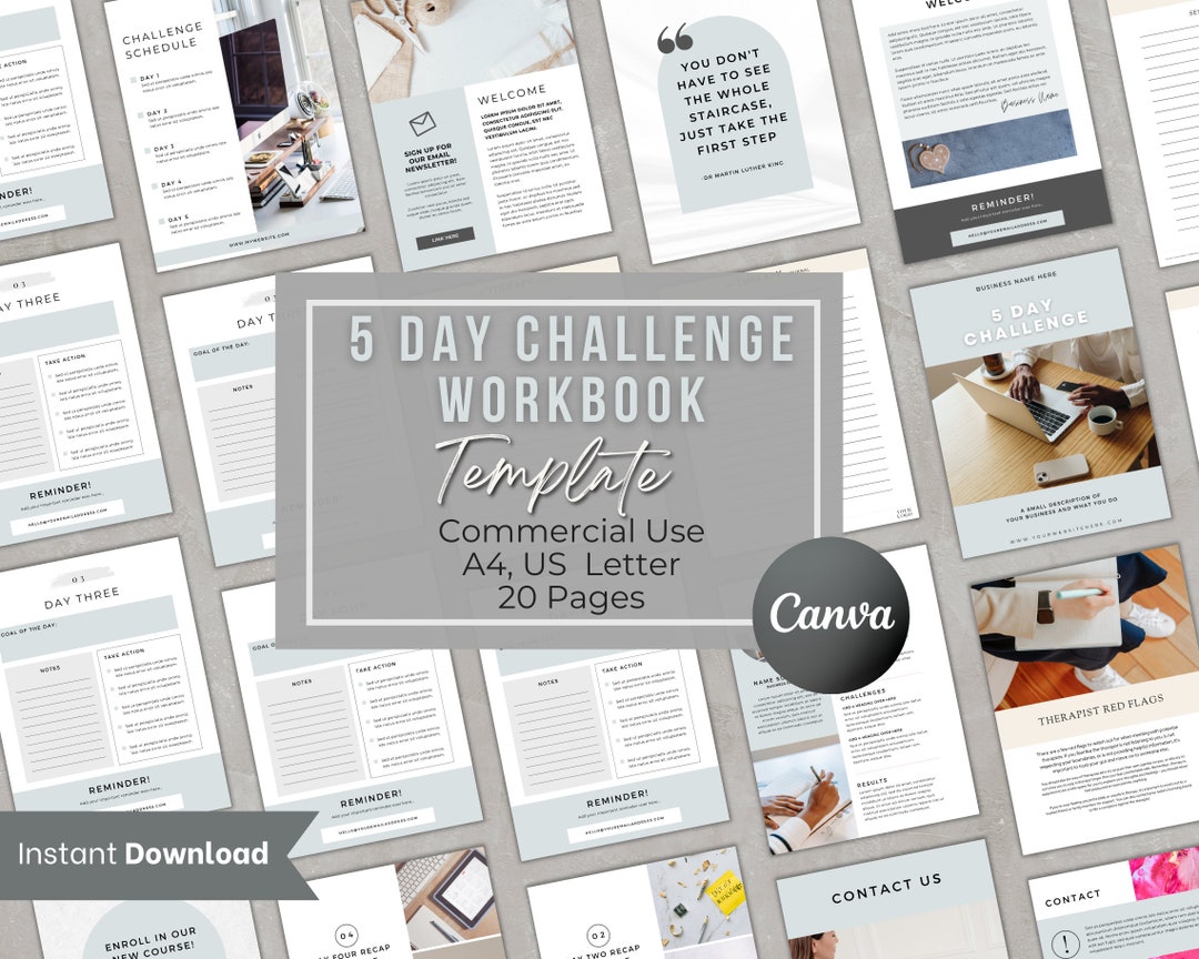 5 Day Challenge Workbook, INSTANT DOWNLOAD, Done for You, Course ...