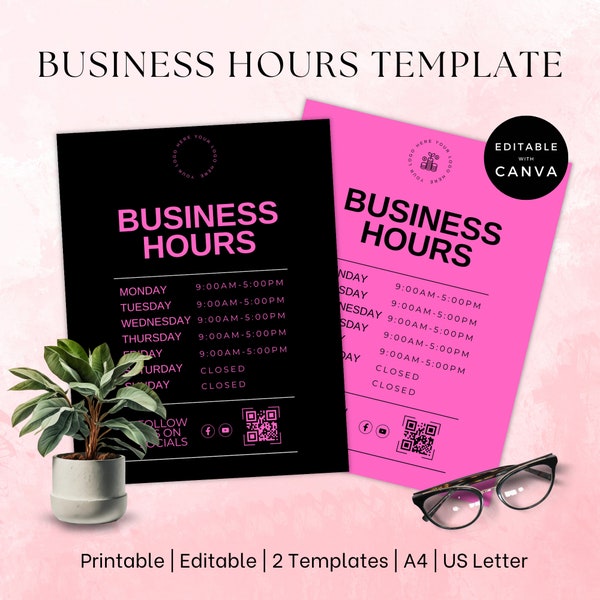 Hours of Operation Canva - Etsy