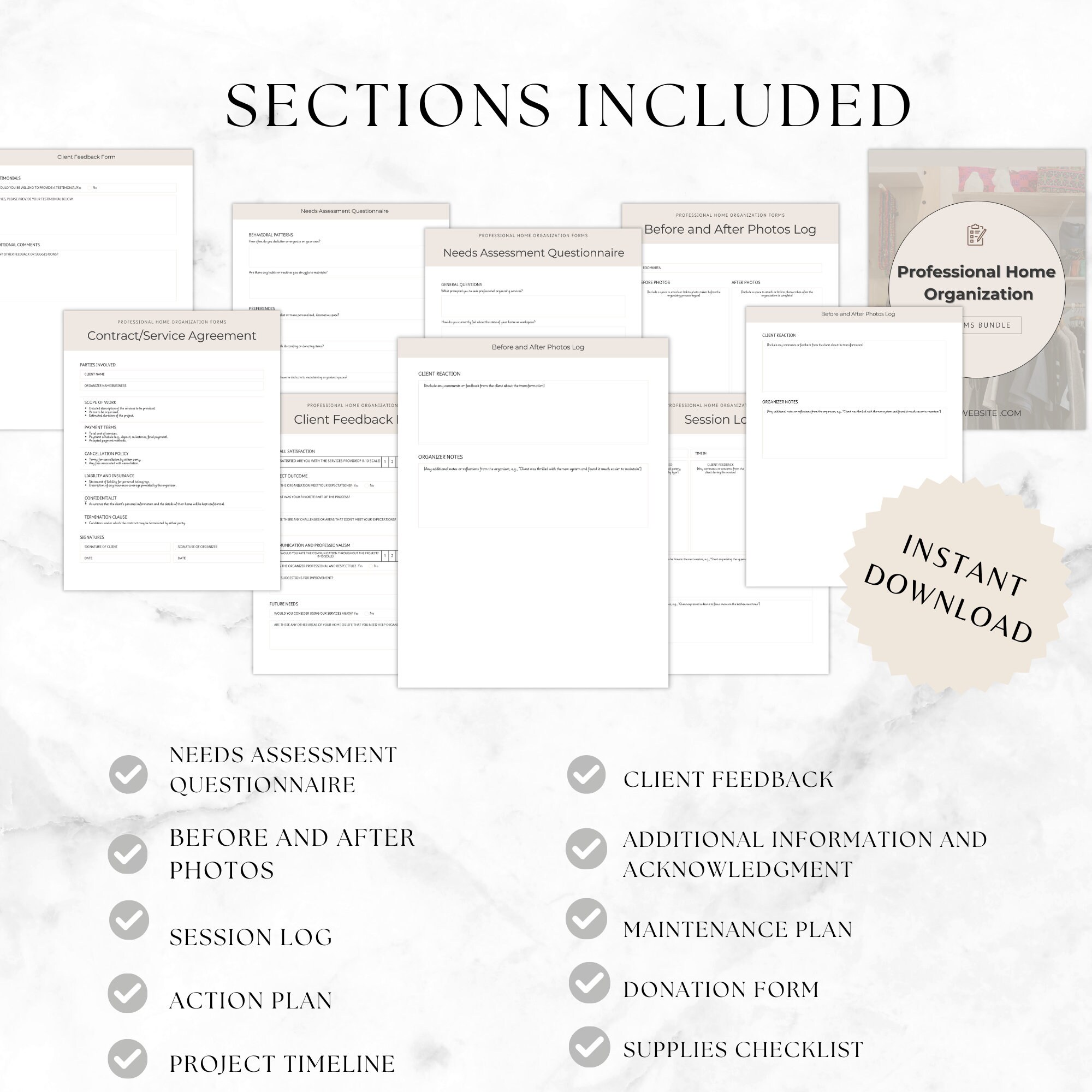 Professional Organizer Forms Bundle | Home Organizer Flyer | Client ...