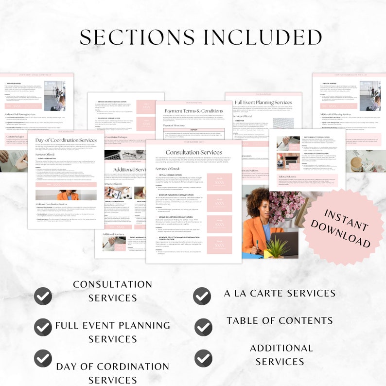 Editable Event Planner Pricing and Services Guide | Professional Canva ...