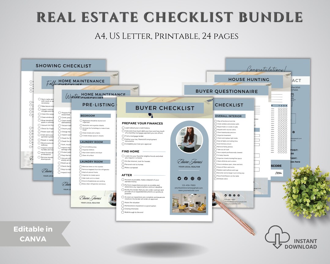 Real Estate Checklist Bundle | INSTANT DOWNLOAD | Home Seller & Buyer ...