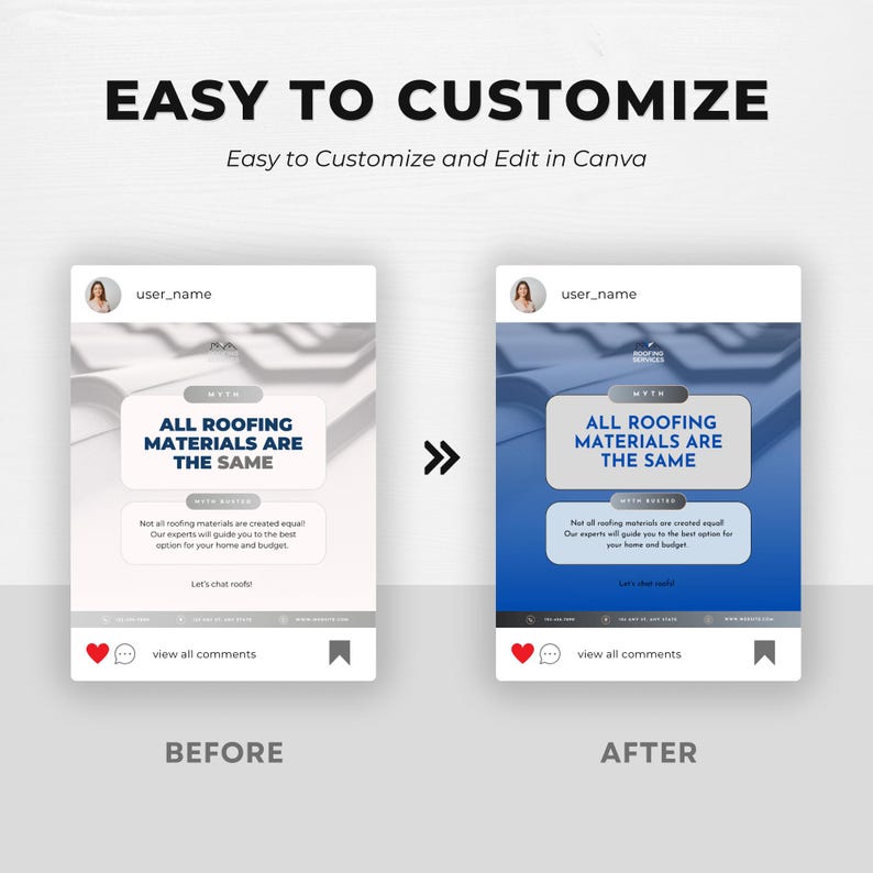Editable Instagram Templates for Roofing Contractors | Construction ...