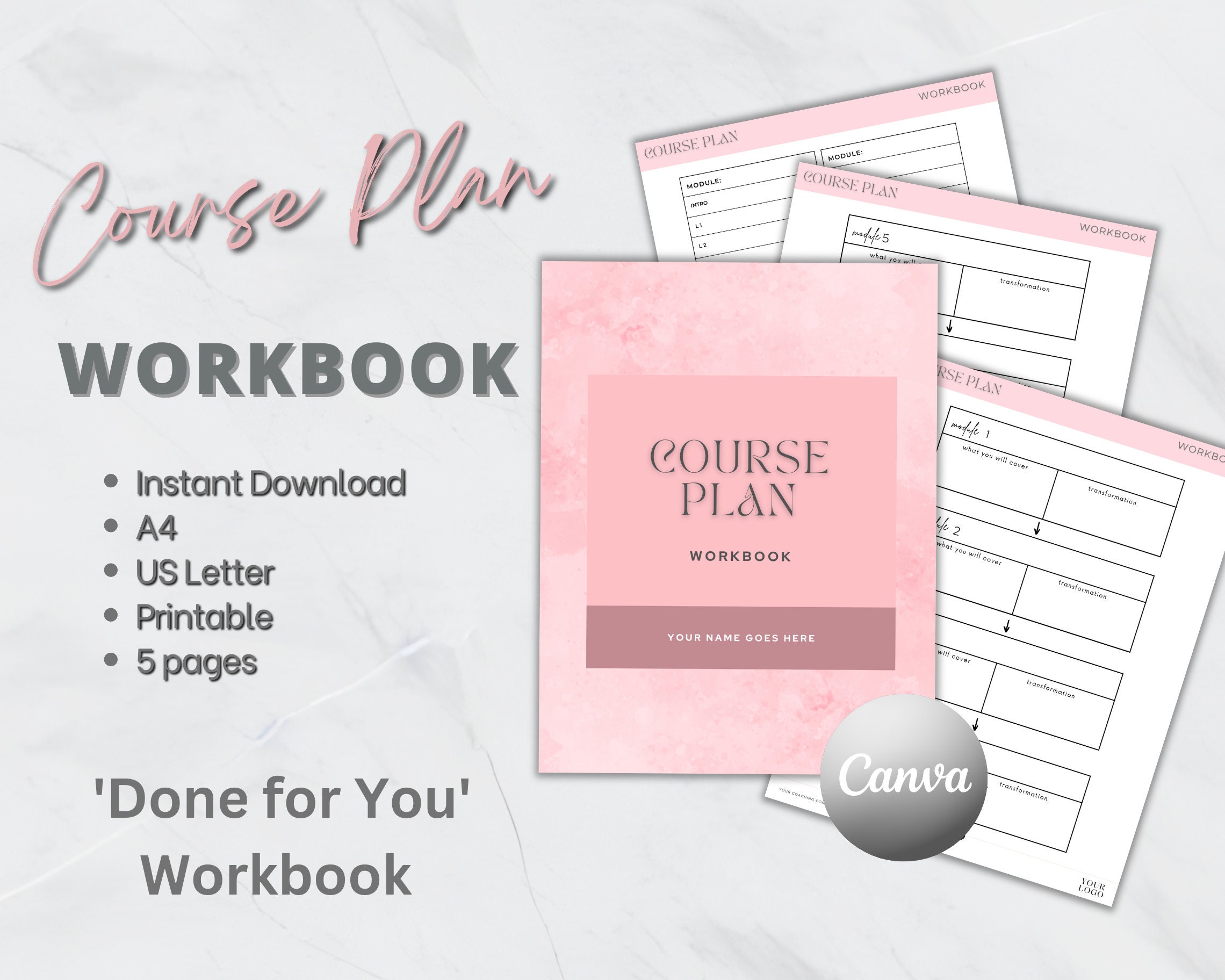 Online Course Planner, INSTANT DOWNLOAD, Done for You, Business ...