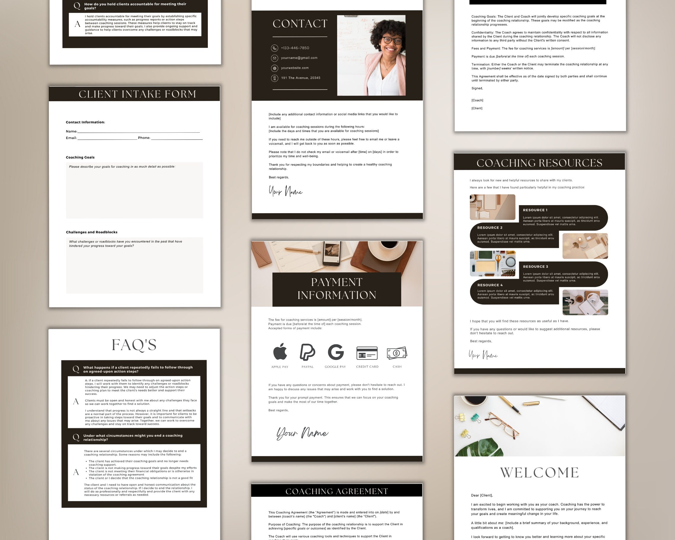 Coaching Welcome Pack | INSTANT DOWNLOAD | Intake Forms for Coaches ...