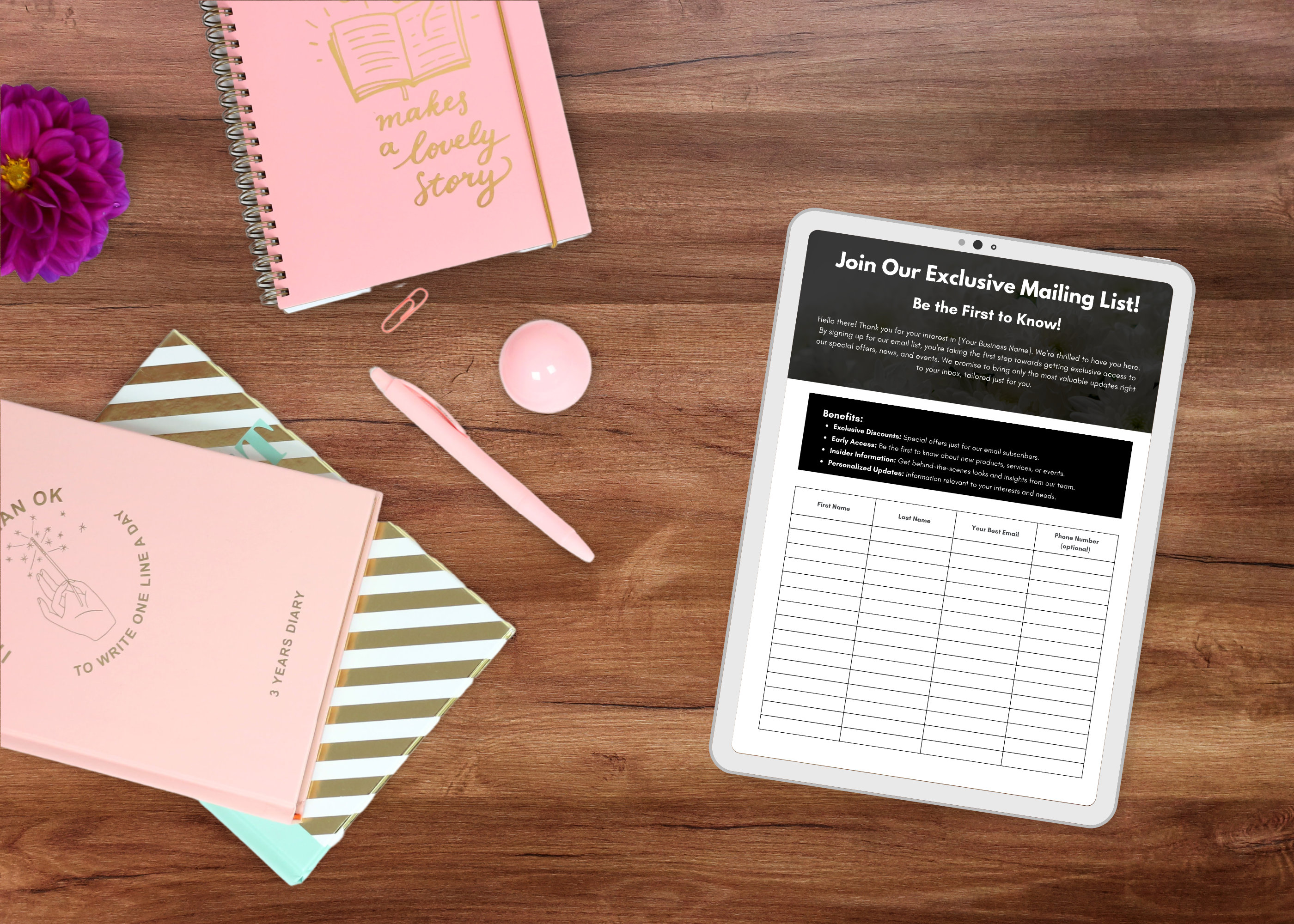 Printable Sign up Form for Events | Template Canva | Email Address List ...