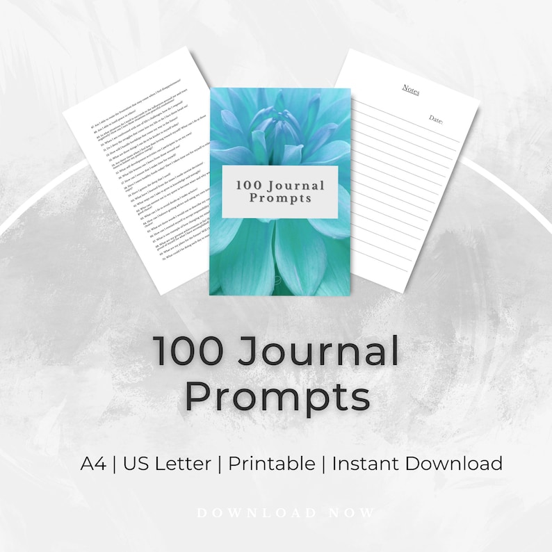 100 Journal Prompts INSTANT DOWNLOAD Writing Prompts, Printable, Self ...