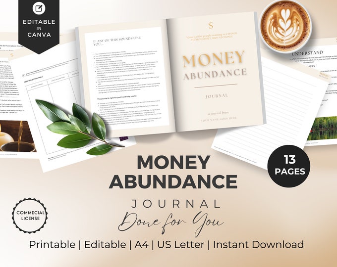The Money Mindset Journal Printable, Financial Abundance, Money ...