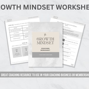 Coaching Worksheet, Growth Mindset, INSTANT DOWNLOAD, Printable ...