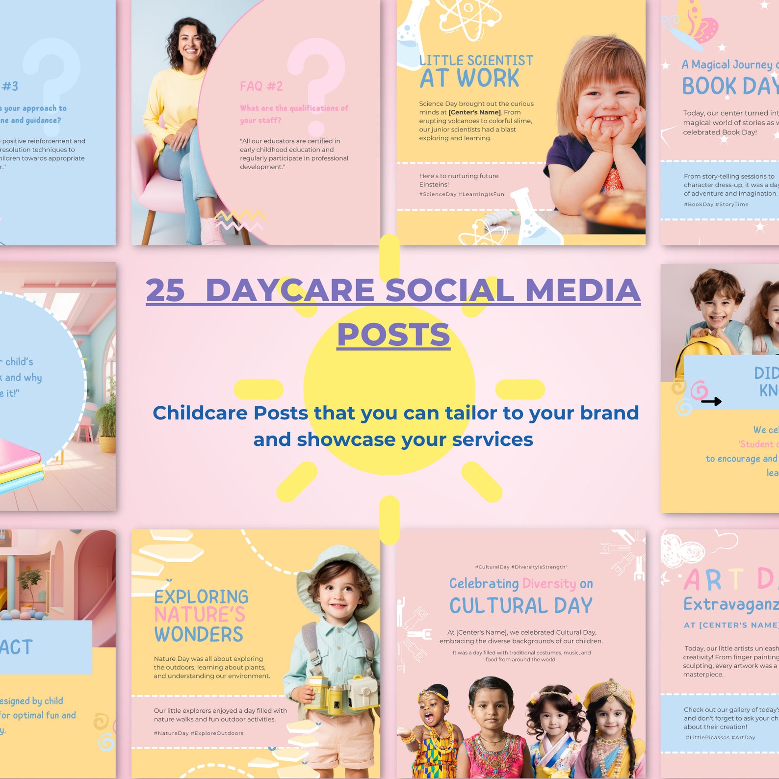 Daycare Social Media Posts | Early Childhood Educator | Template Pack ...
