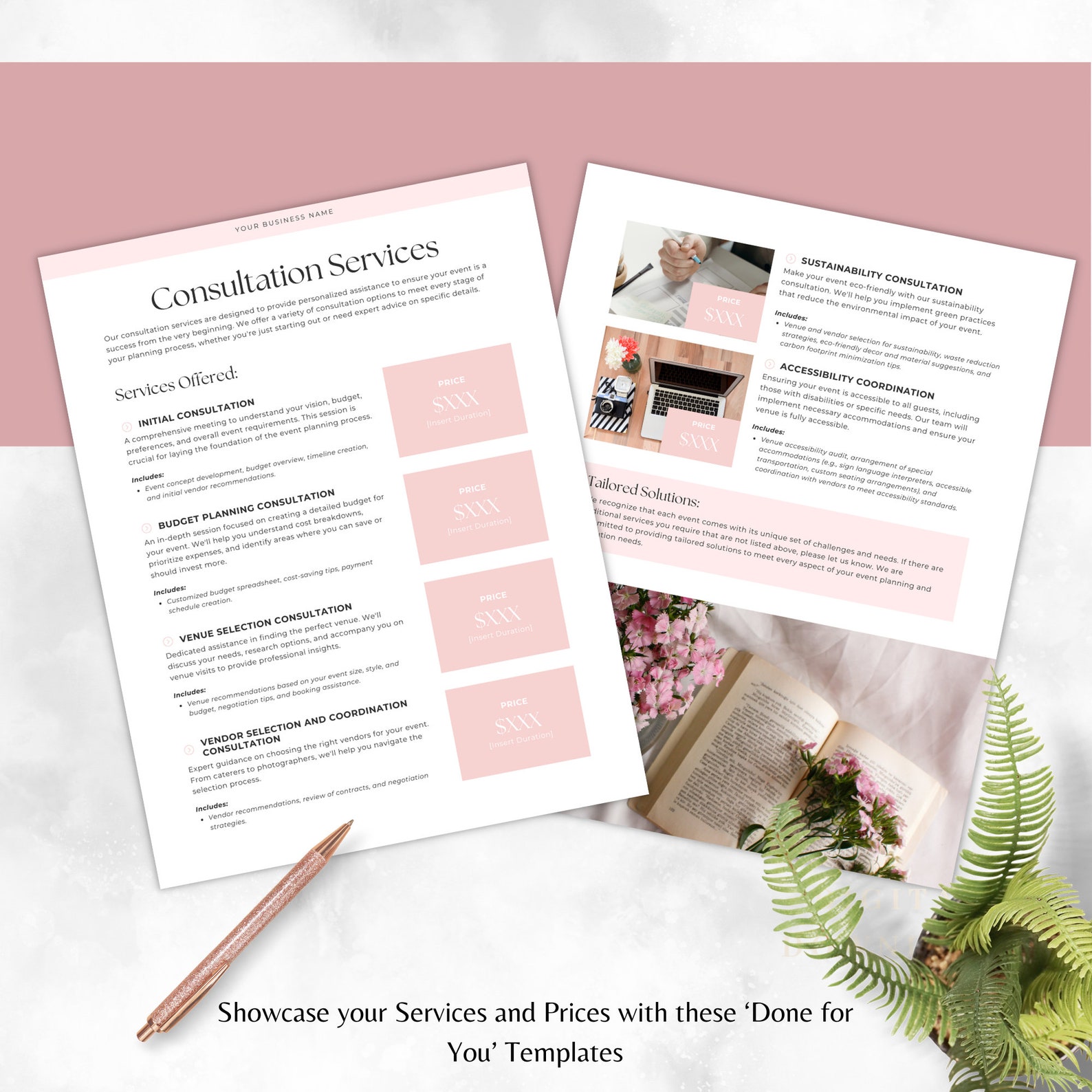 Editable Event Planner Pricing and Services Guide | Professional Canva ...