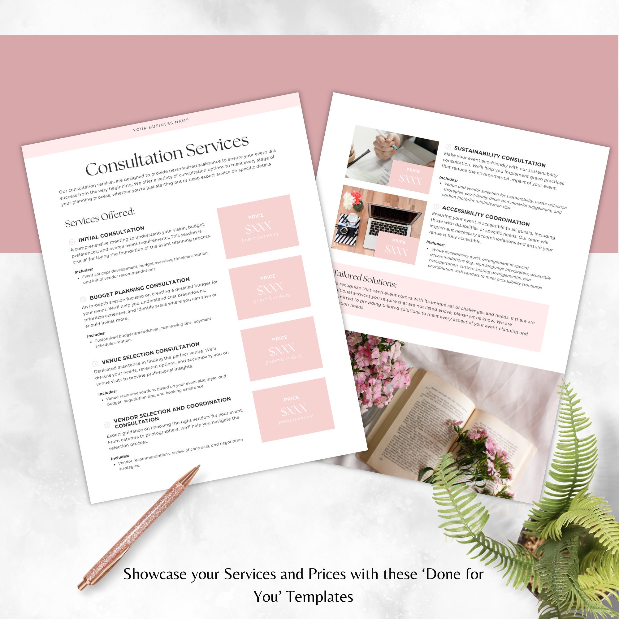 Editable Event Planner Pricing and Services Guide | Professional Canva ...