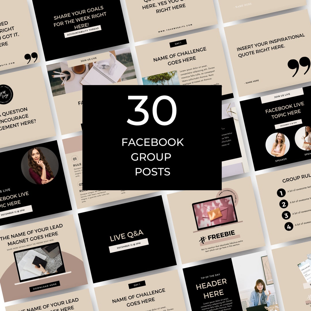 30 Facebook Group Templates | INSTANT DOWNLOAD | Social Media Templates ...