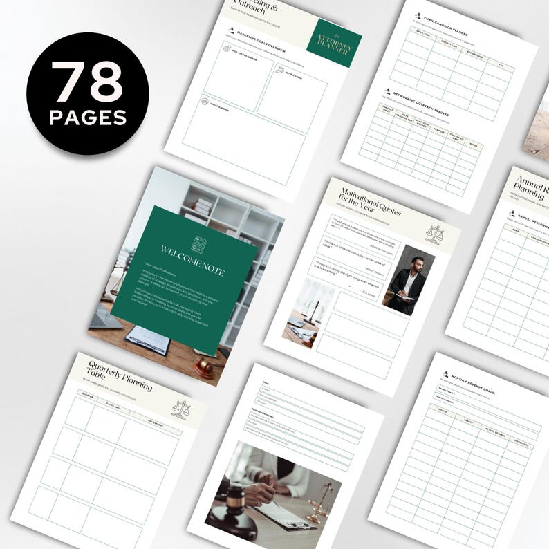 Editable Lawyer Planner | Daily Organizer for Attorneys | Legal Case ...