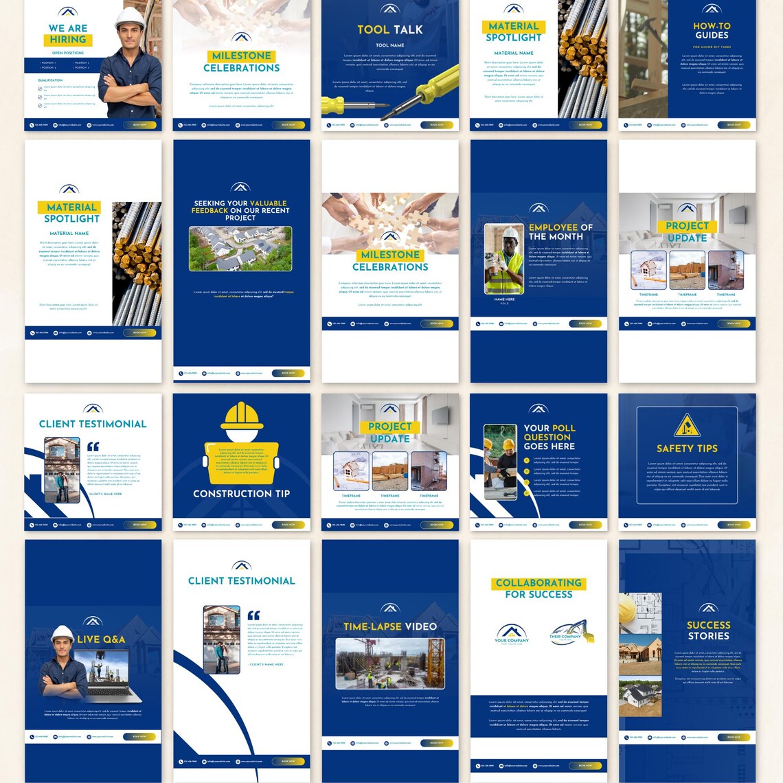 Editable Instagram Templates for Contractors | Construction Posts ...