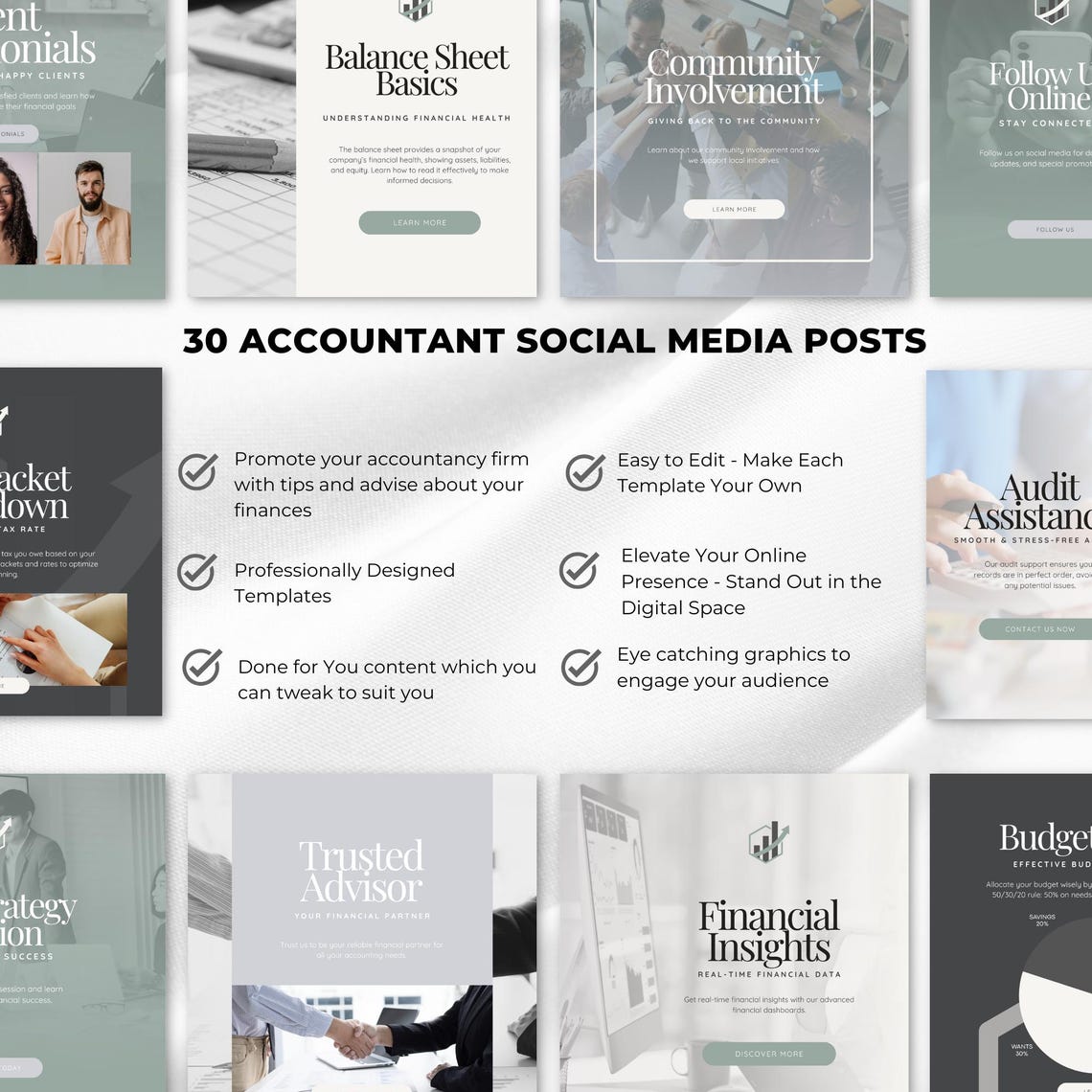Social Media Templates for Accountants | Financial Tax Advisor | Canva ...