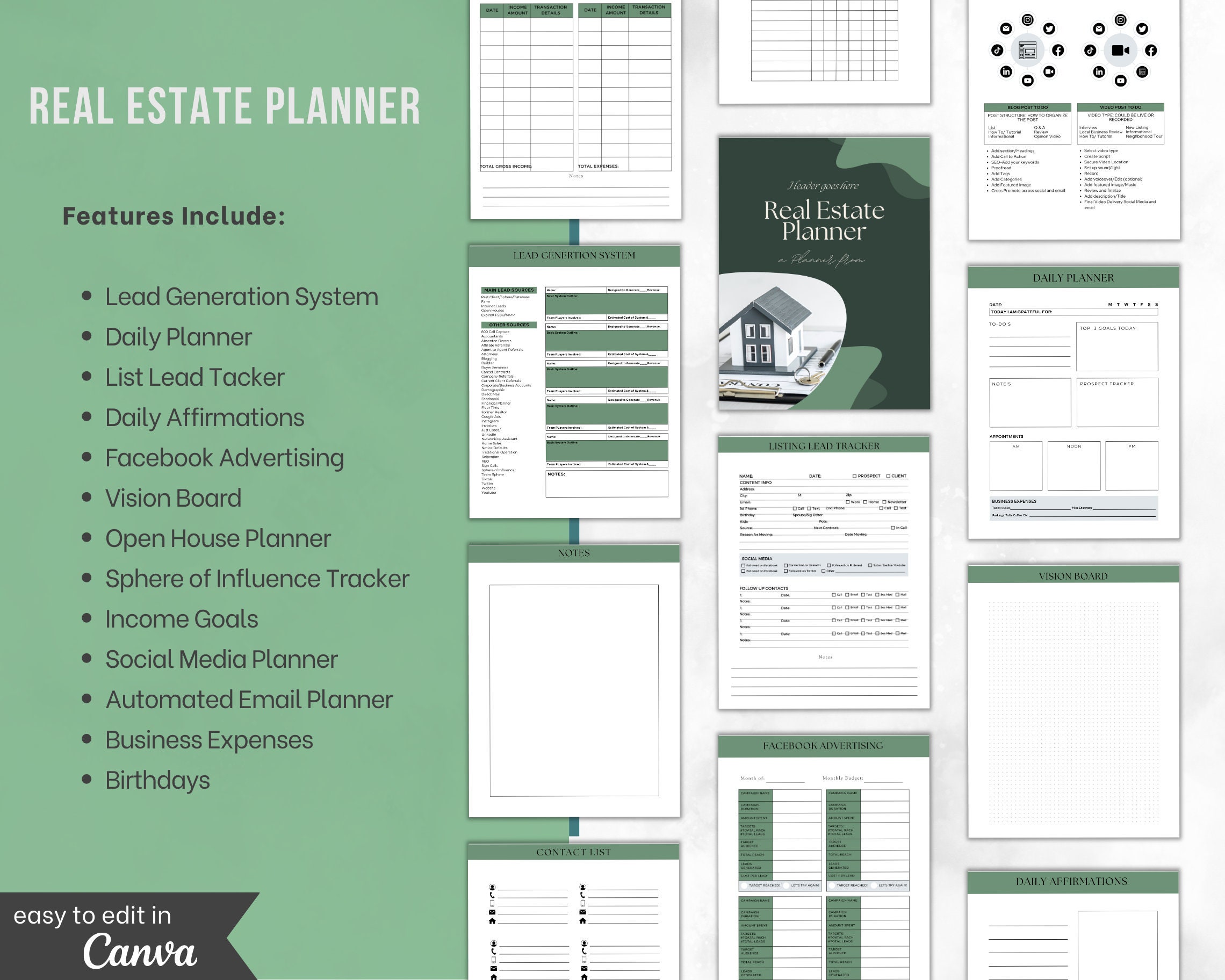 Real Estate Tracker | INSTANT DOWNLOAD | Digital Planner for Realtors ...