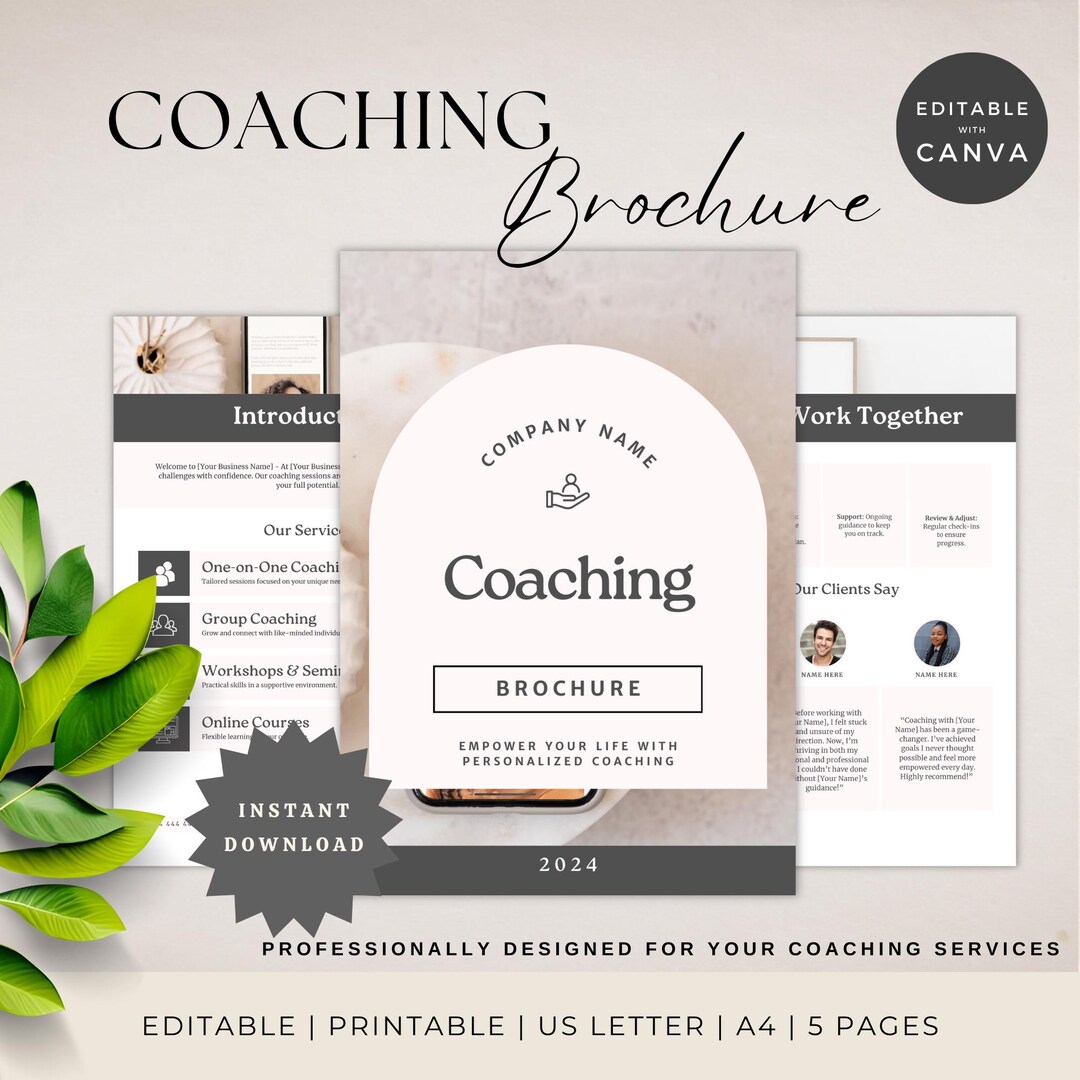 Welcome Brochure for Coaching Business | Marketing Coaching Tools ...