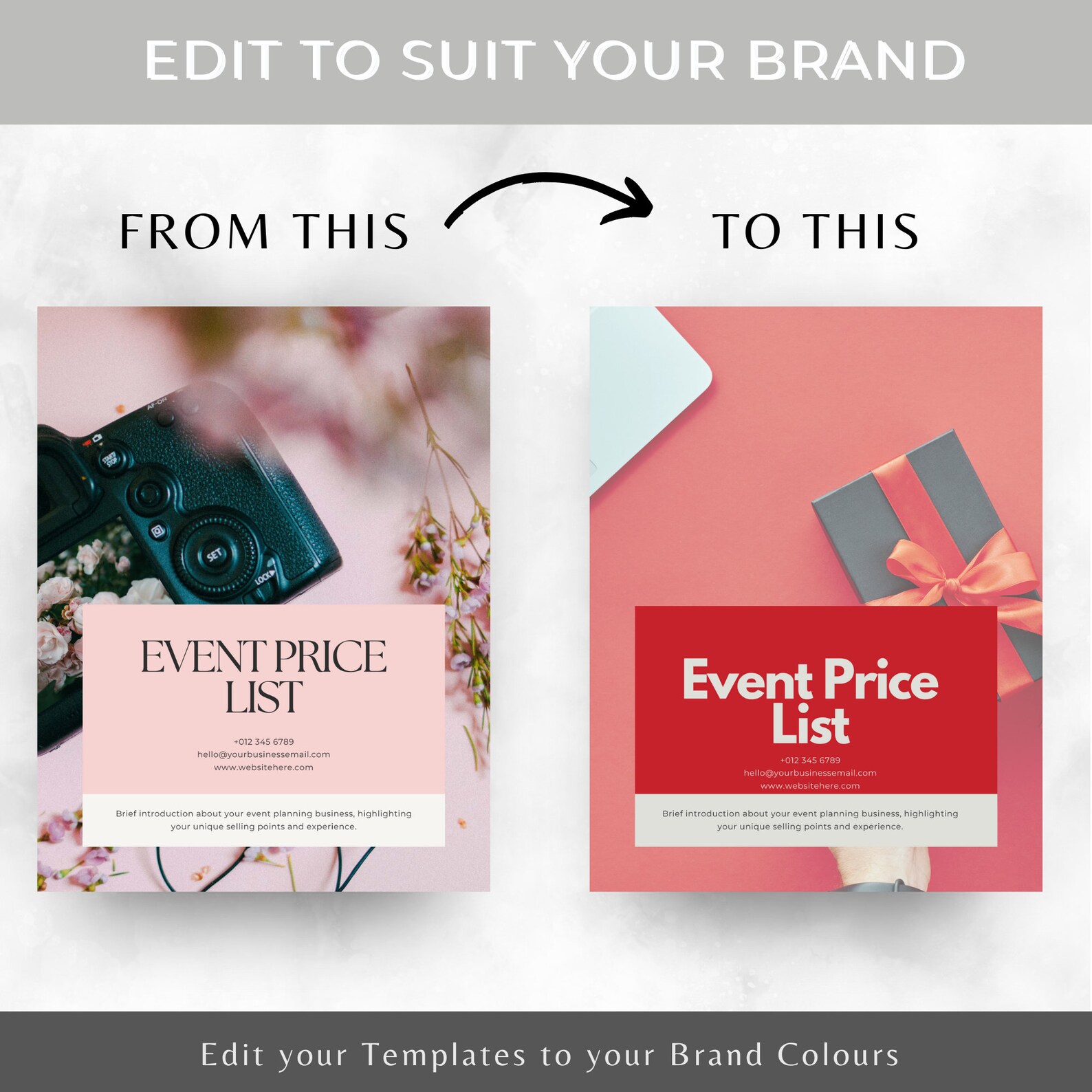 Editable Event Planner Pricing and Services Guide | Professional Canva ...