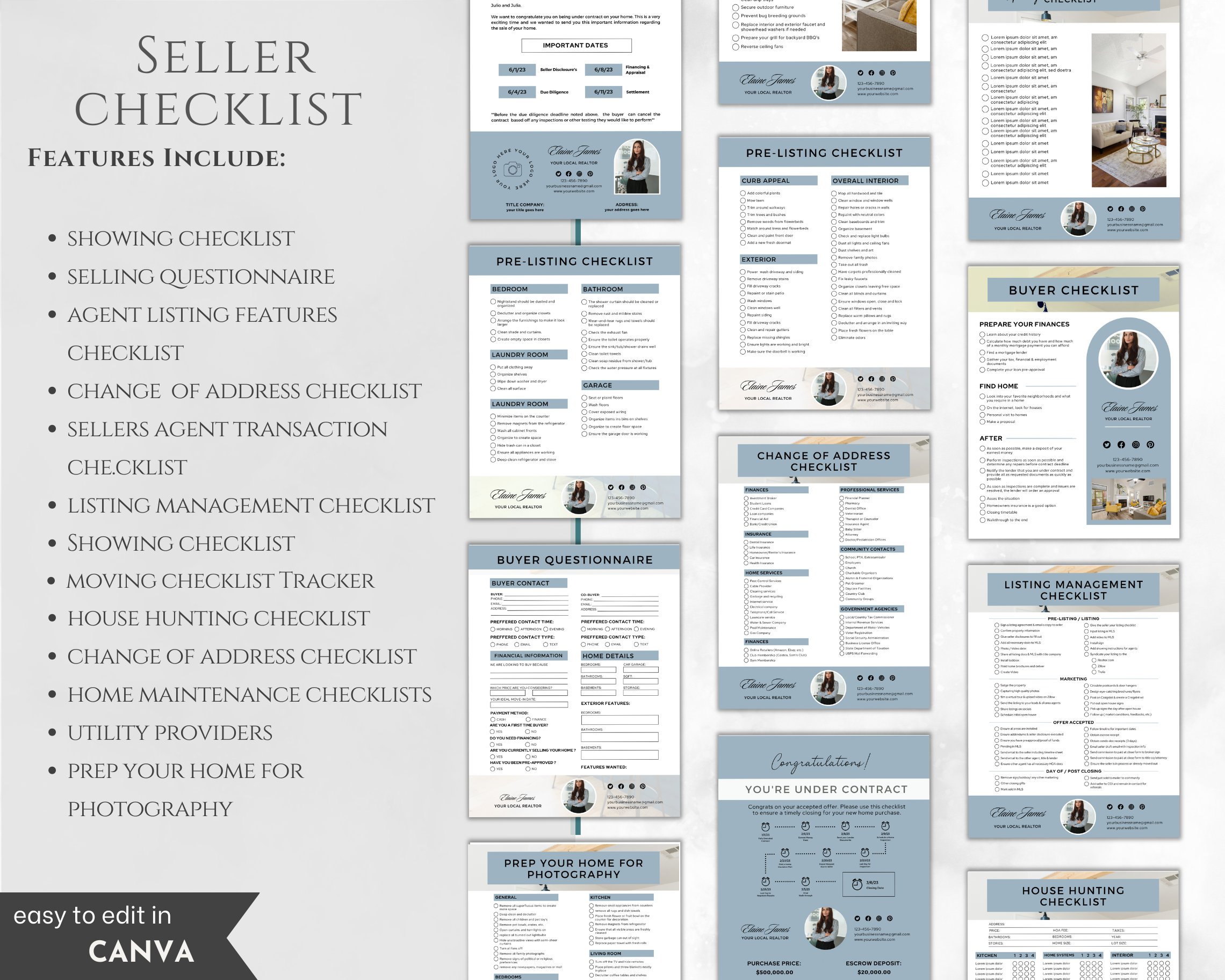 Real Estate Checklist Bundle | INSTANT DOWNLOAD | Home Seller & Buyer ...