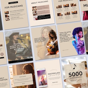 Musician Instagram Post Templates | Customizable Social Media Kits for ...
