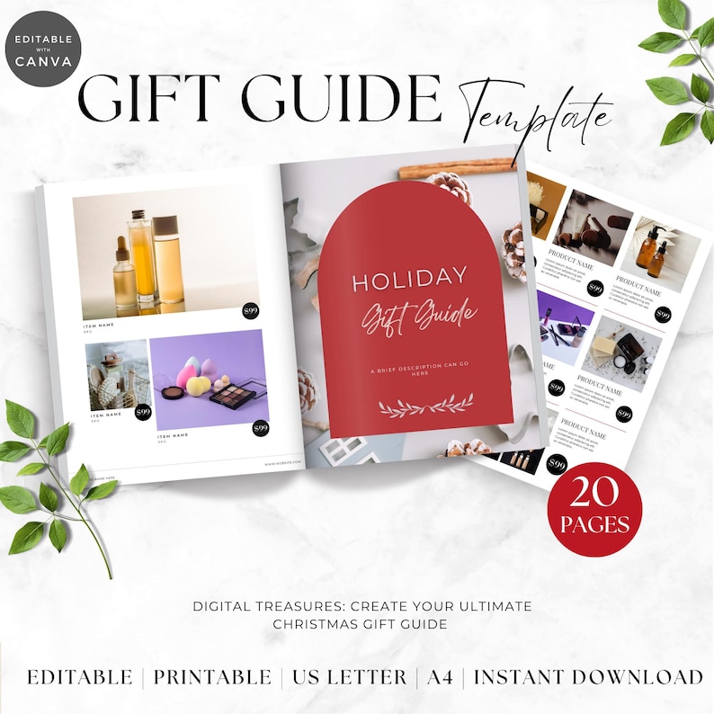 Holiday Product Catalog Template | Christmas Gift Ideas | Instant ...