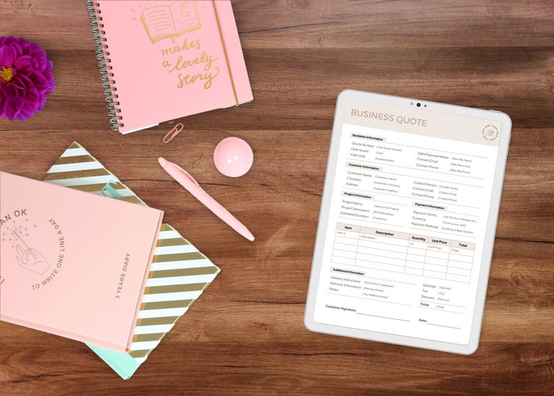 Editable Quotation Sheet Canva Template | INSTANT DOWNLOAD | Quote Form ...