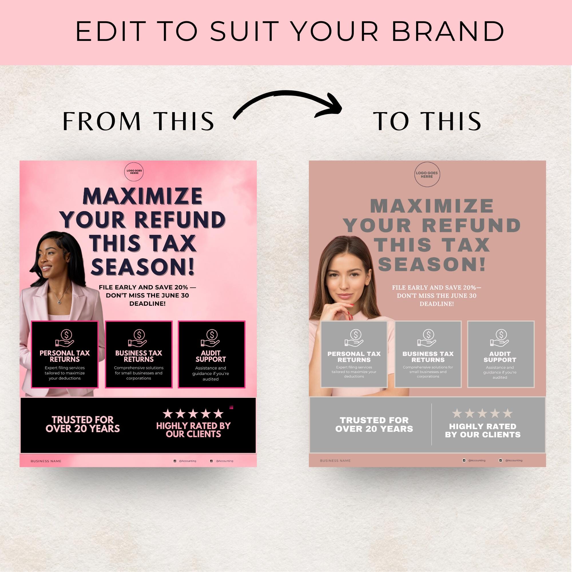 Editable Tax Accountant Flyer Template | Professional Tax Services ...