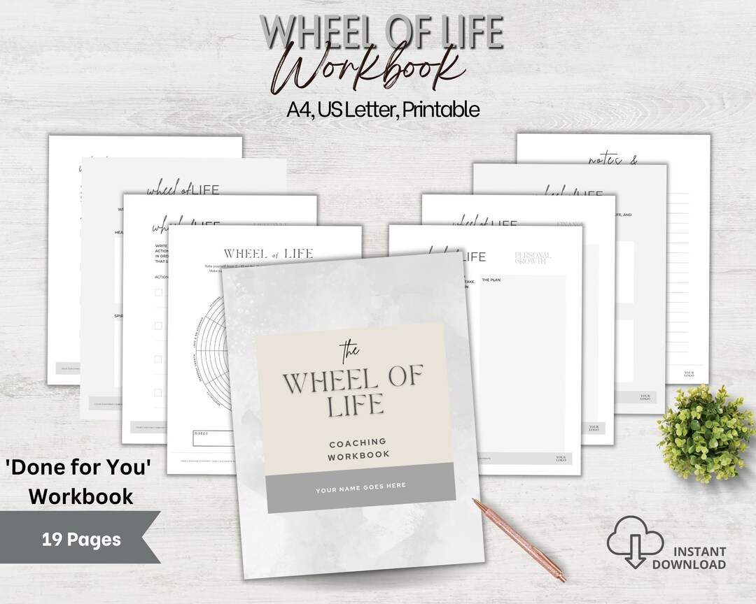 Wheel of Life Workbook, INSTANT DOWNLOAD, Coaching Worksheet, Workbook ...