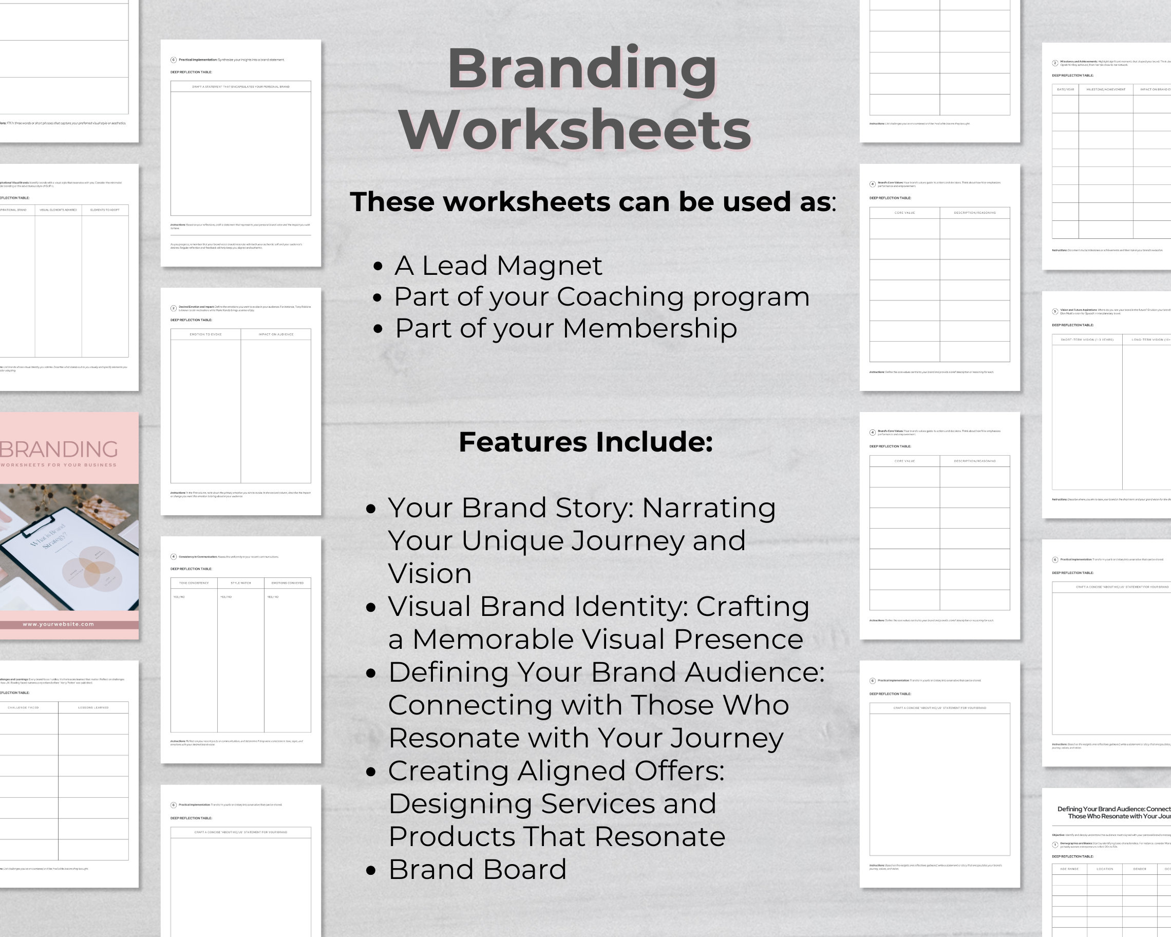 Branding Worksheet INSTANT DOWNLOAD Marketing Templates Build Your ...