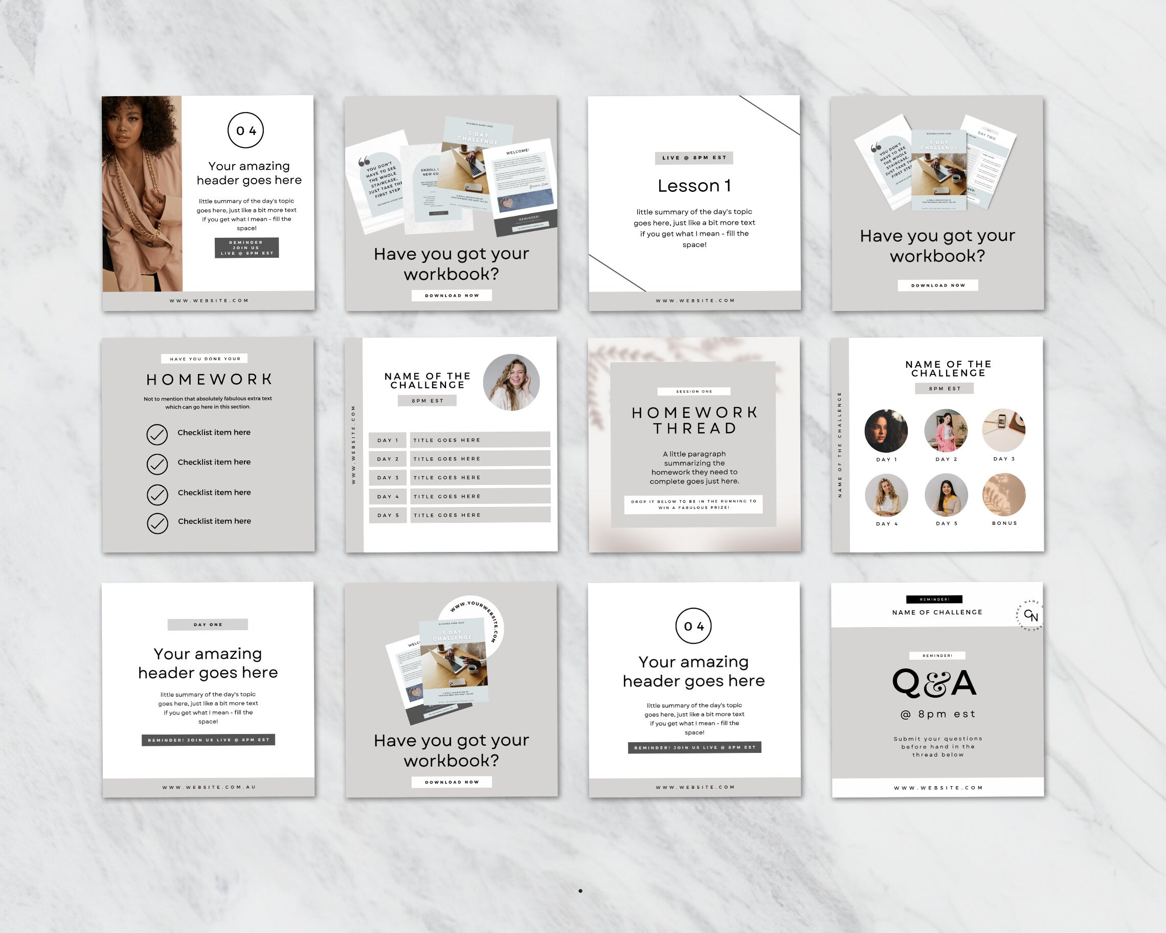 Promote Your Challenge, Instant Download, Social Media Posts , Canva ...