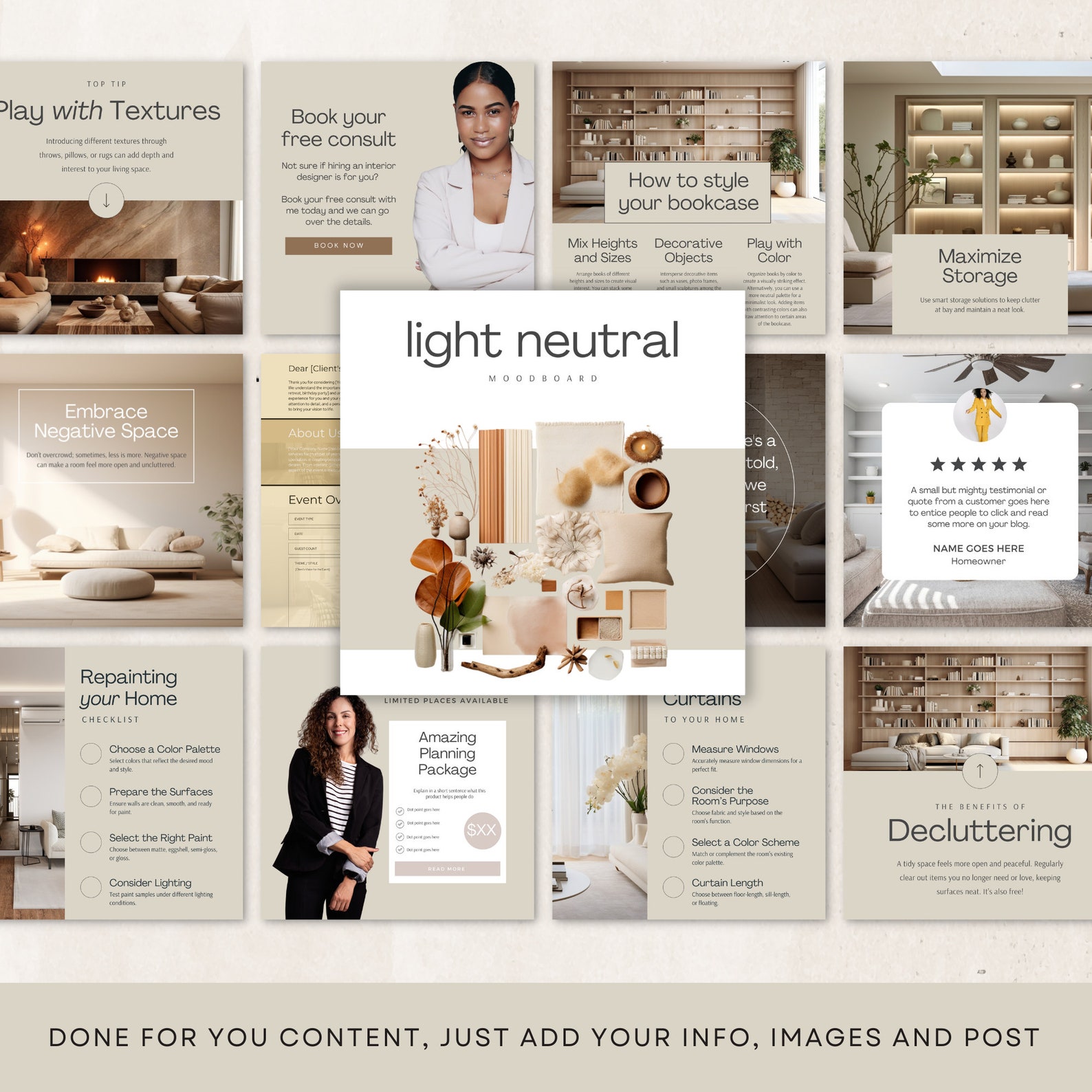 Interior Design Ig Post Templates | Minimalist Home Decor Template ...