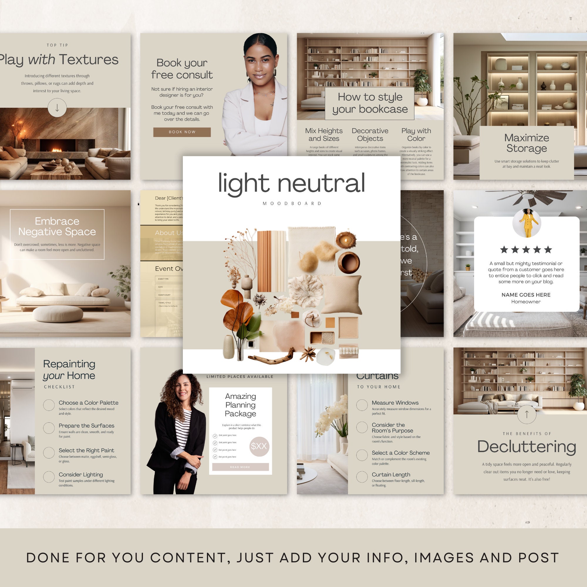 Interior Design Ig Post Templates | Minimalist Home Decor Template ...