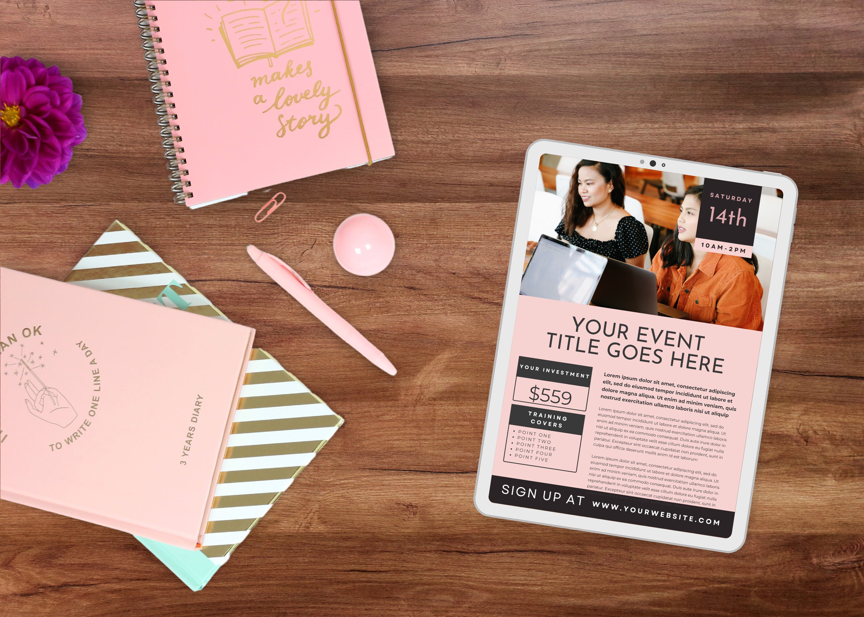 Women's Event Business Flyer INSTANT DOWNLOAD Networking Event Template ...