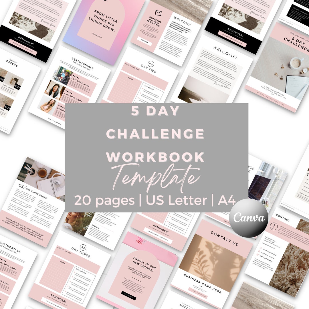 5 Day Challenge Workbook, INSTANT DOWNLOAD, Done for You, Course ...