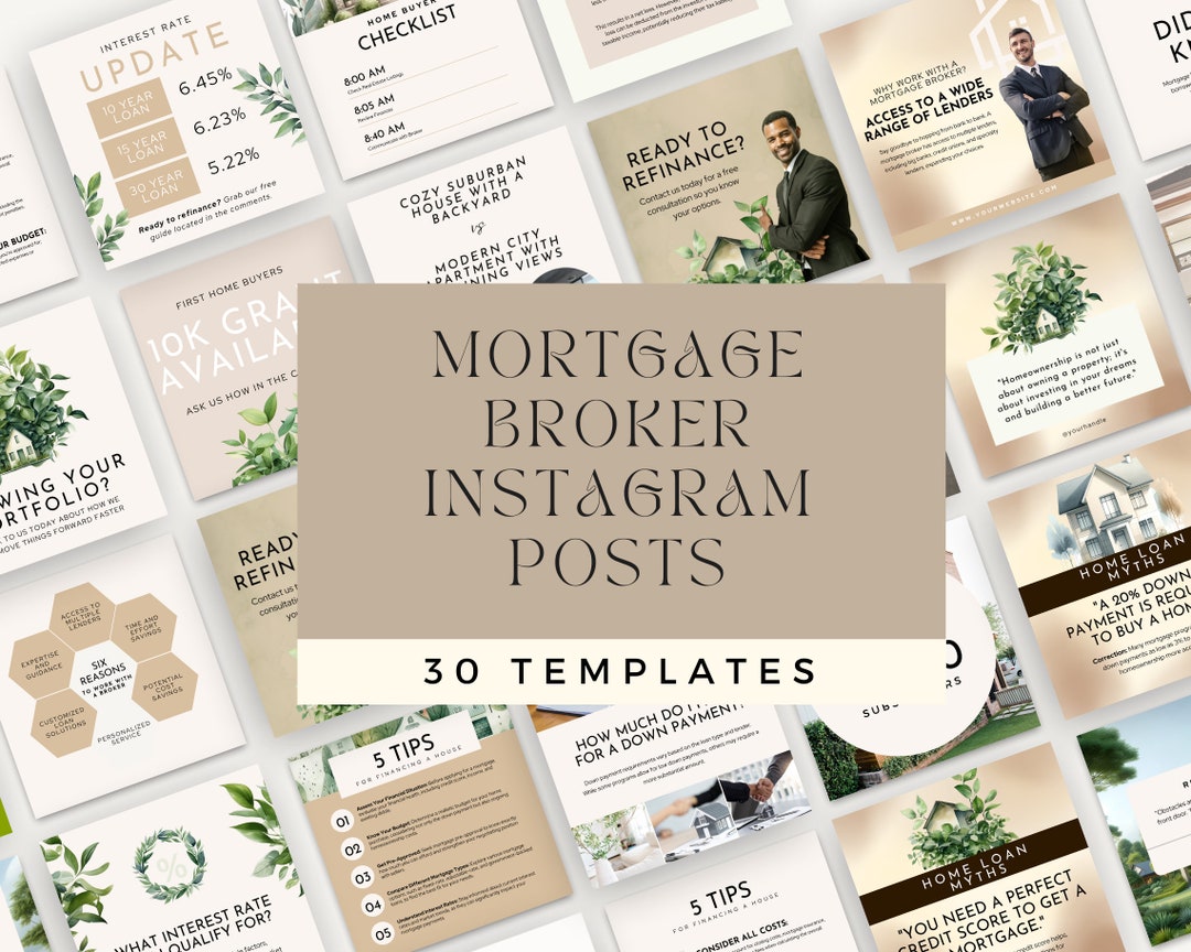 Mortgage Broker Social Media Posts | INSTANT DOWNLOAD | Mortgage Loan ...
