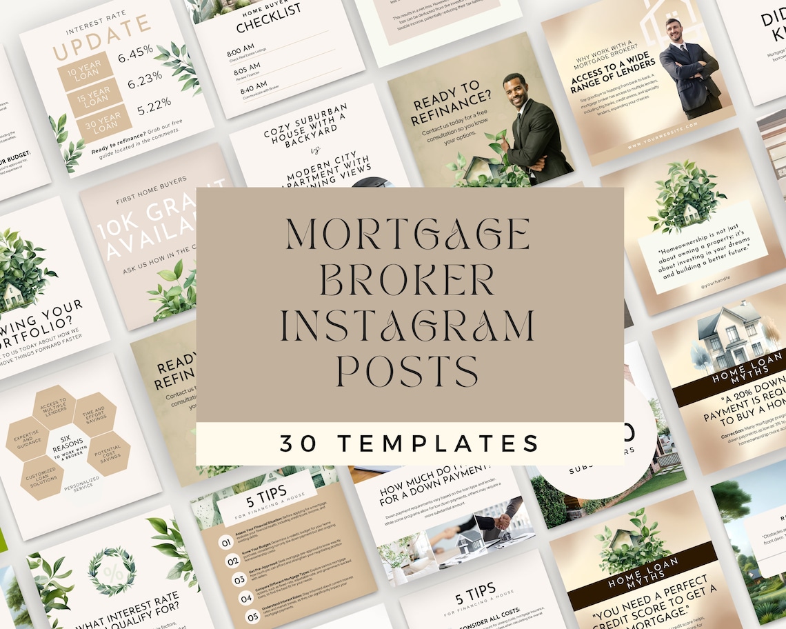 Mortgage Broker Social Media Posts | INSTANT DOWNLOAD | Mortgage Loan ...