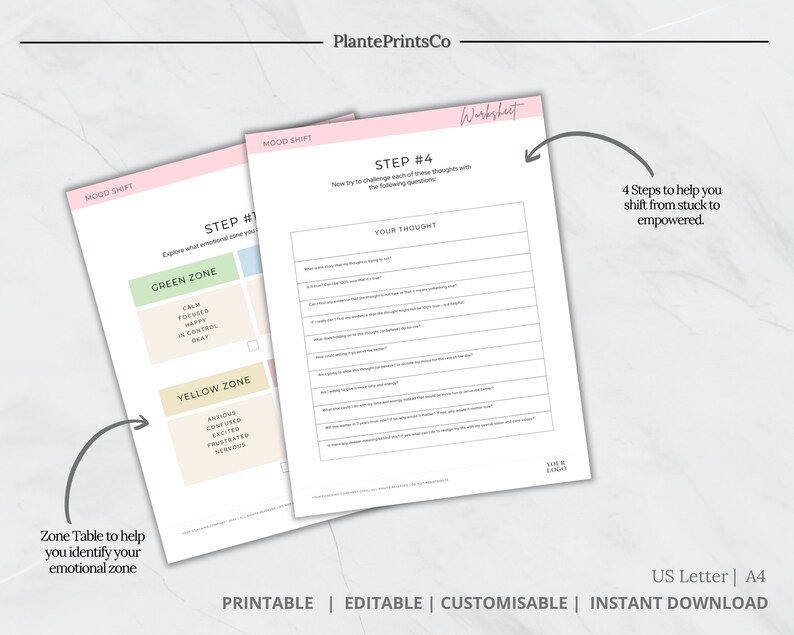 Mood Shift Worksheet INSTANT DOWNLOAD Done for You Life - Etsy
